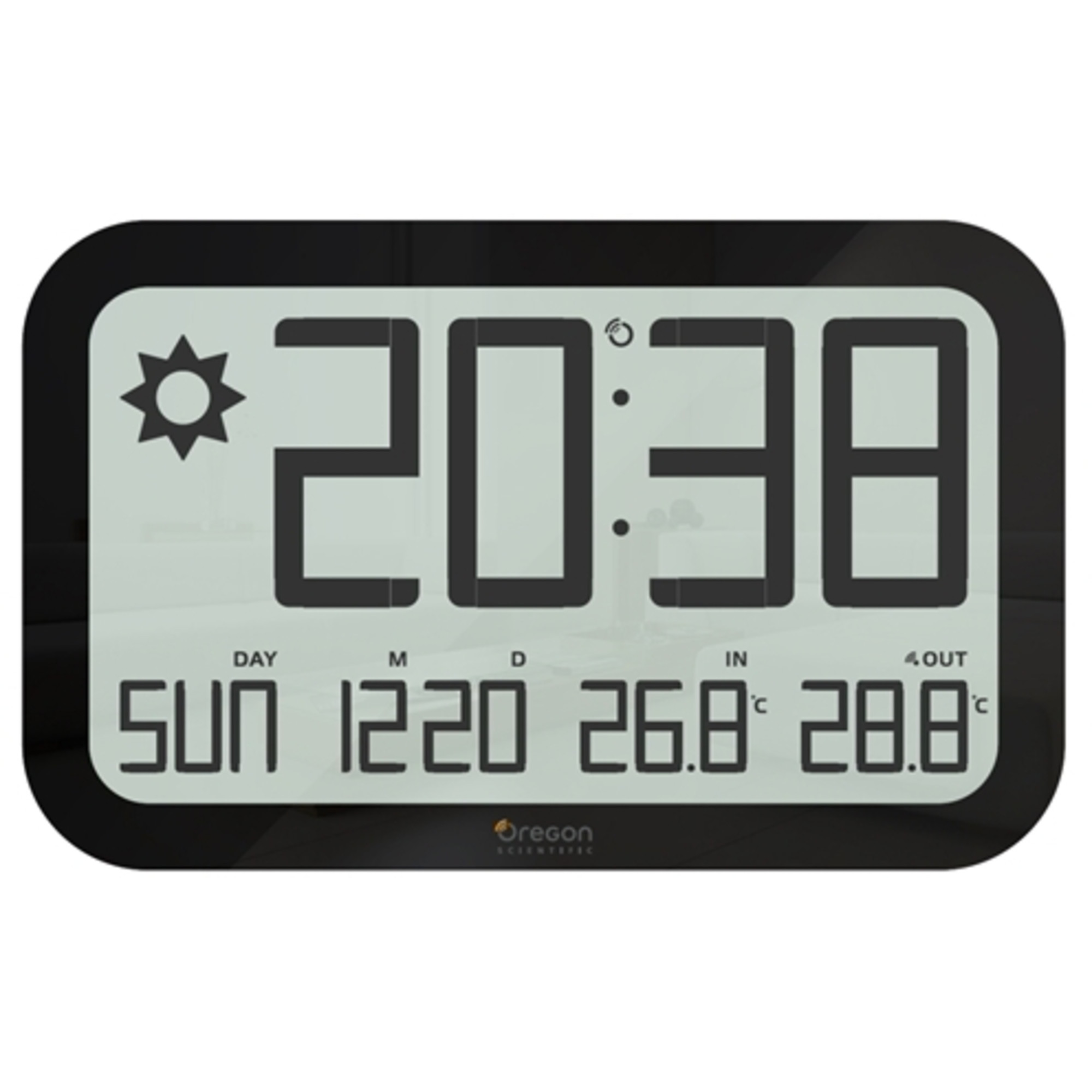 Oregon Scientific Weather station JUMBO JW 108 radio wall clock, black